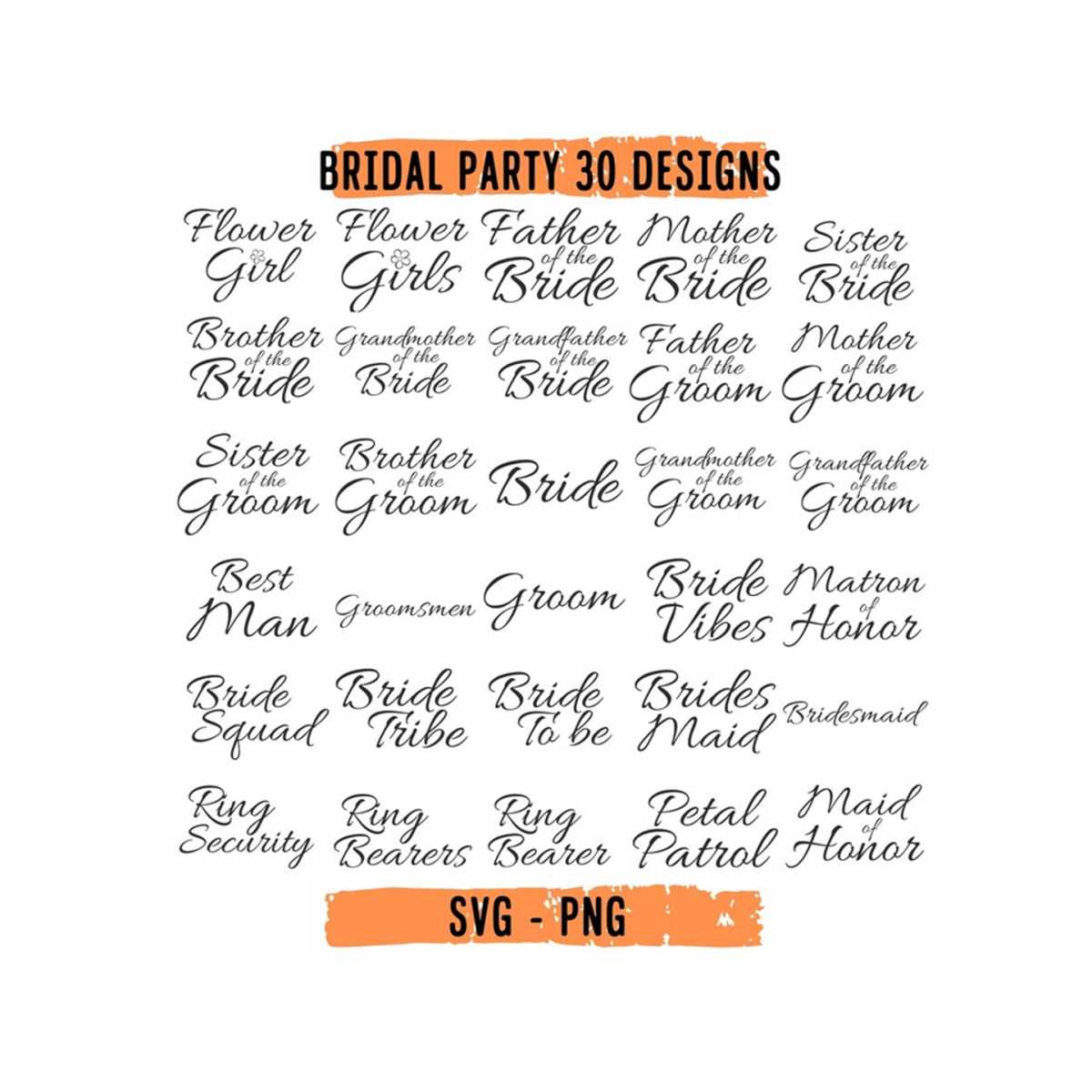 Wedding Party Bundle, Bridal Party Svg Bundle, Bride Party D | Inspire ...