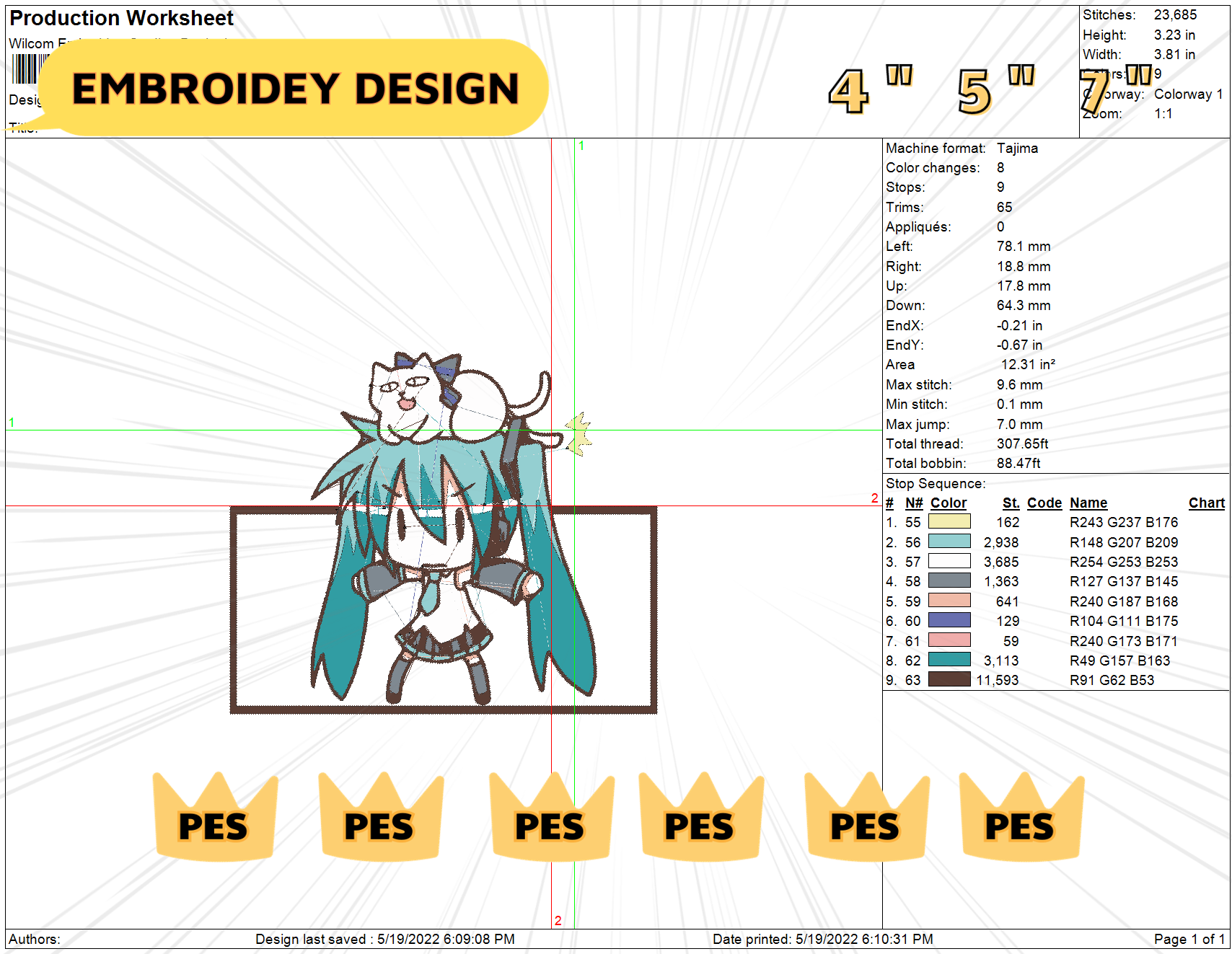 Inspired Anime Embroidery Designs, Anime Embroidery Design f - Inspire ...