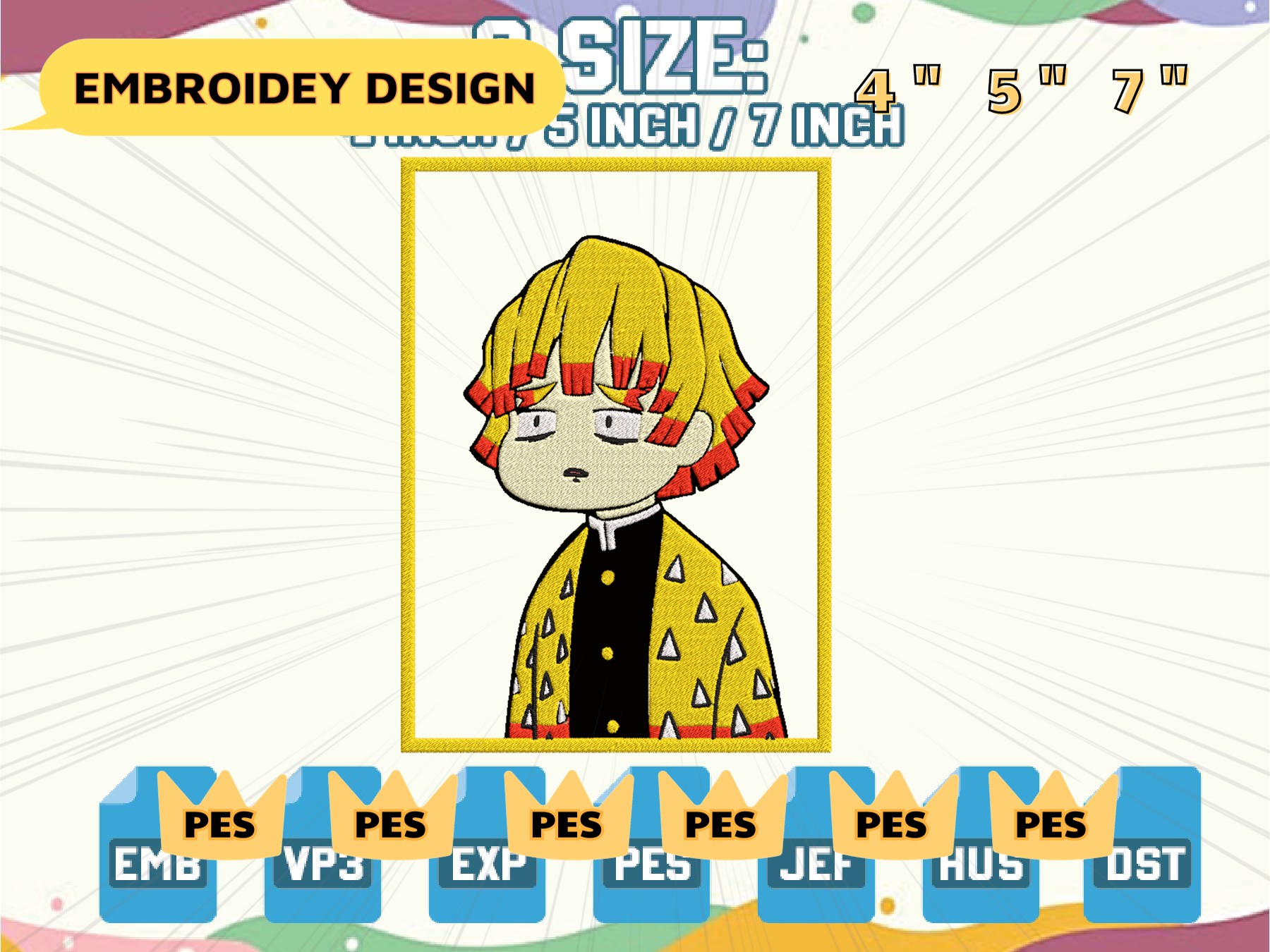 Thunder Hero Embroidery, Slayer Anime Embroidery FIles, Demo | Inspire ...