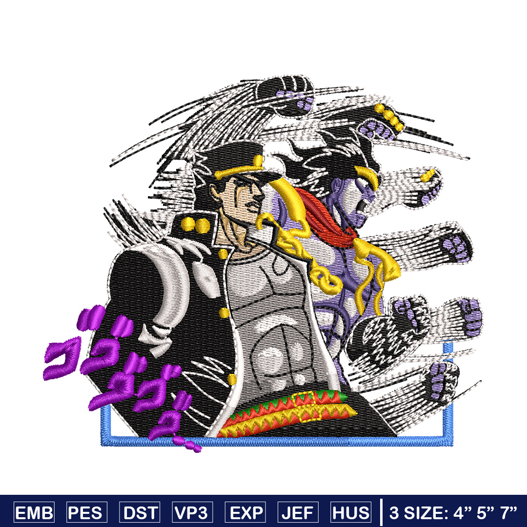 Jotaro punch embroidery design, Jojo embroidery, Anime desig - Inspire ...