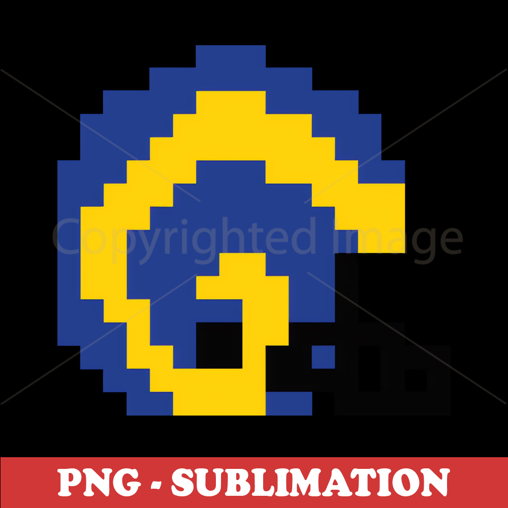 8 Bit LA Rams Helmet - High Quality Sublimation PNG Transpar | Inspire ...