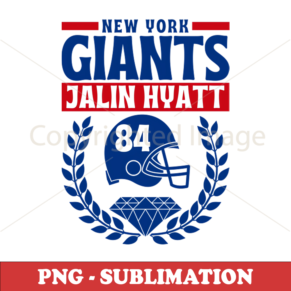 NY Giants Jalin Hyatt 84 Sublimation PNG - Score Big with th | Inspire ...