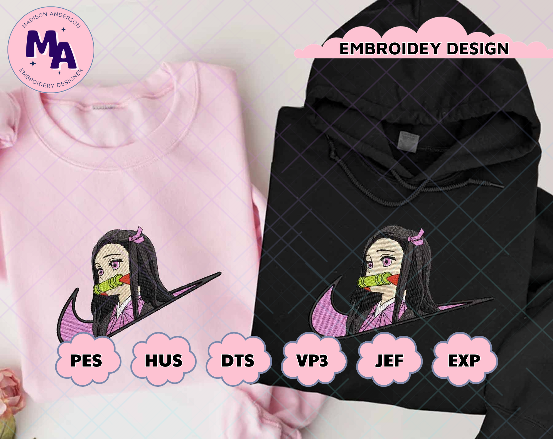 Anime Embroidered Sweatshirt, NIKE X Nezuko Demon Slayer Emb | Inspire ...