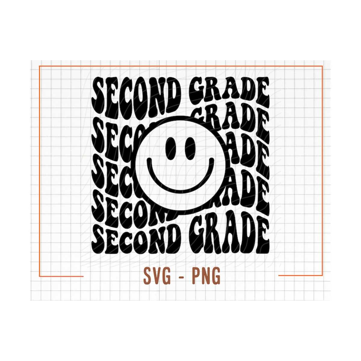 Second Grade Smiling Svg, 2nd Grade Svg, Vector Cut Files fo | Inspire ...