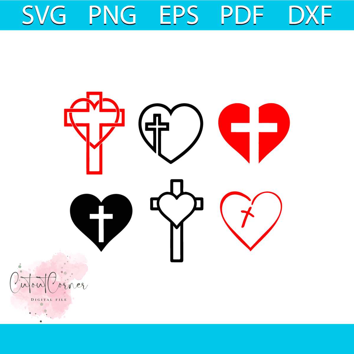 Heart and Cross SVG files, Jesus SVG Clip Art , Faith Svg, C | Inspire ...