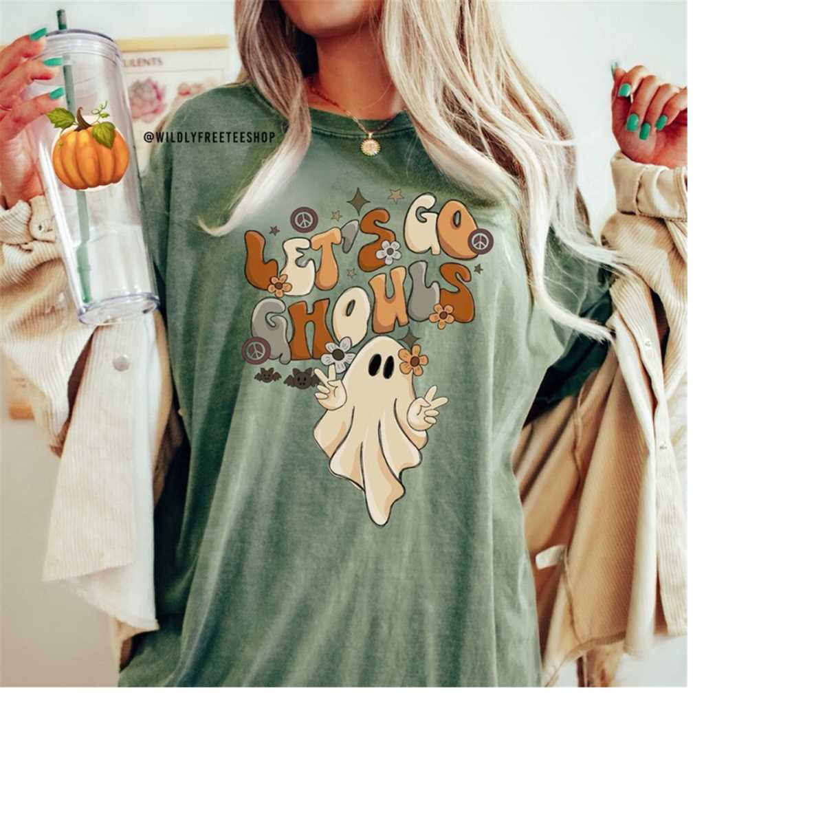 Retro Let's Go Ghouls Halloween Shirt, Cute Ghost Shirt, Fal | Inspire ...