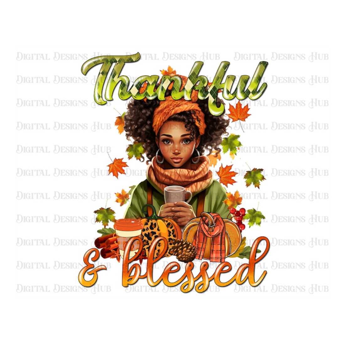 Thankful Blessed Black Girl Png Digital Files, Black Afro Wo - Inspire ...