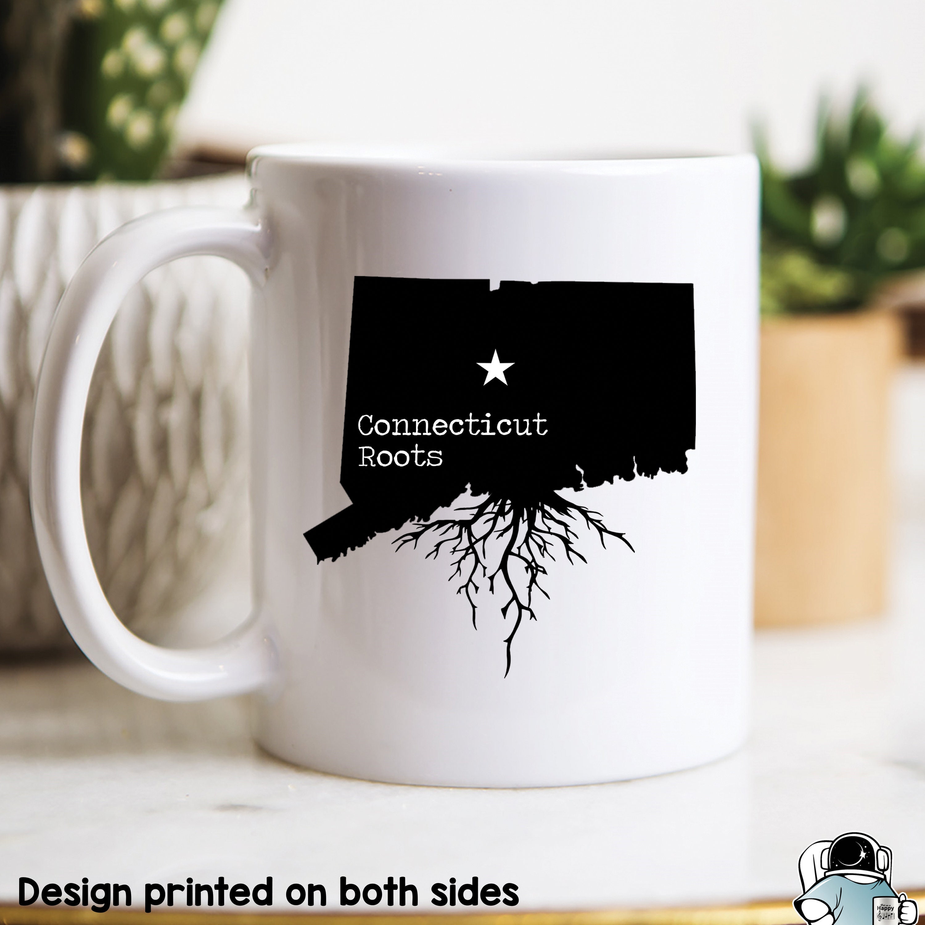 Connecticut Roots Coffee Mug, State Map CT Gift - Inspire Uplift