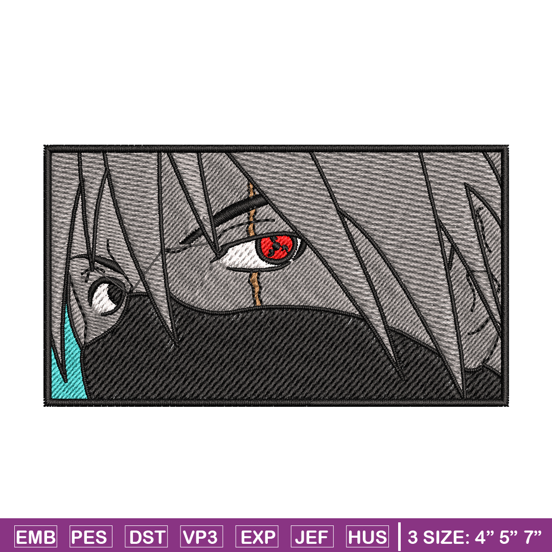 kakashi eyes embroidery design, Naruto embroidery, embroider | Inspire ...