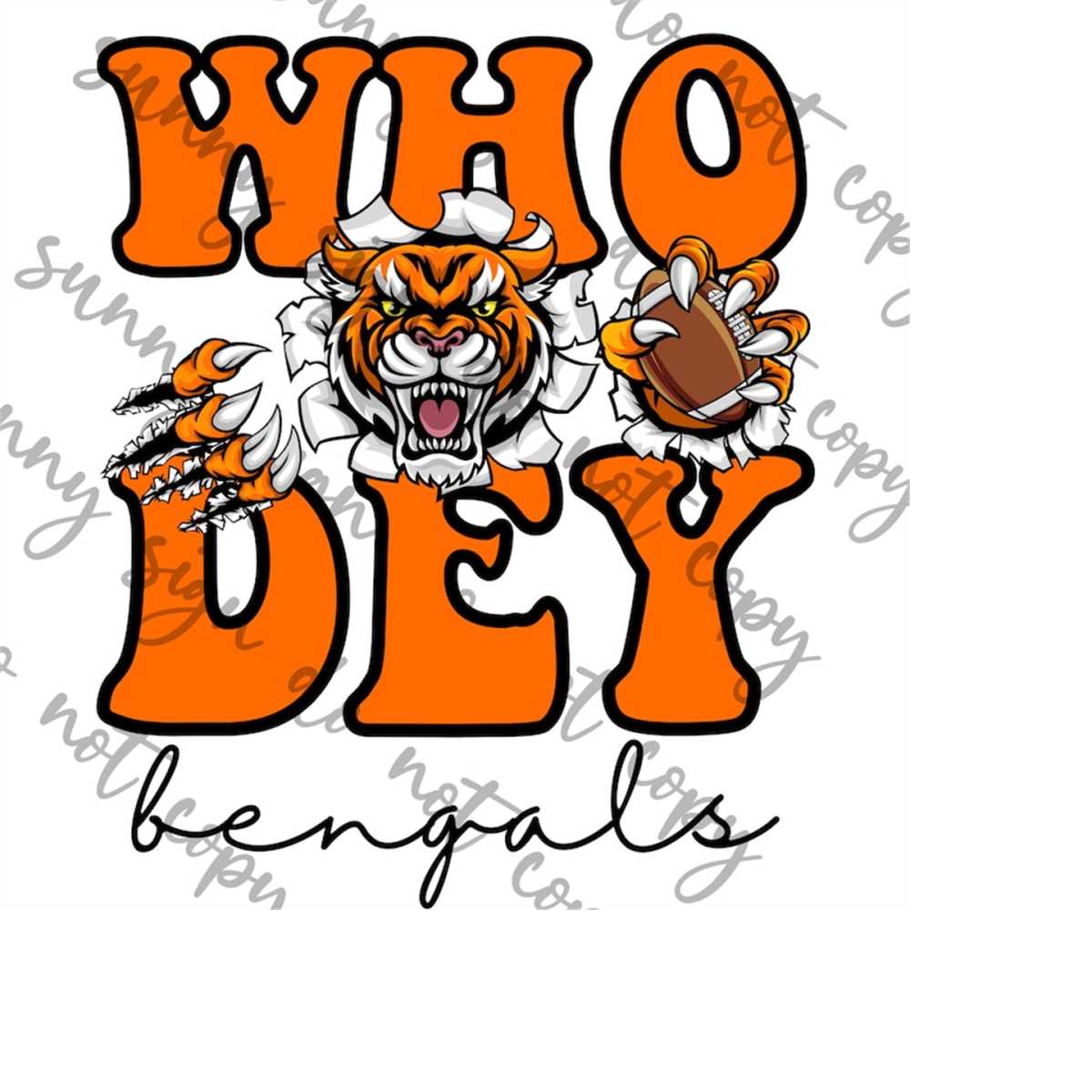 Who Dey PNG instant download football bengal | Inspire Uplift