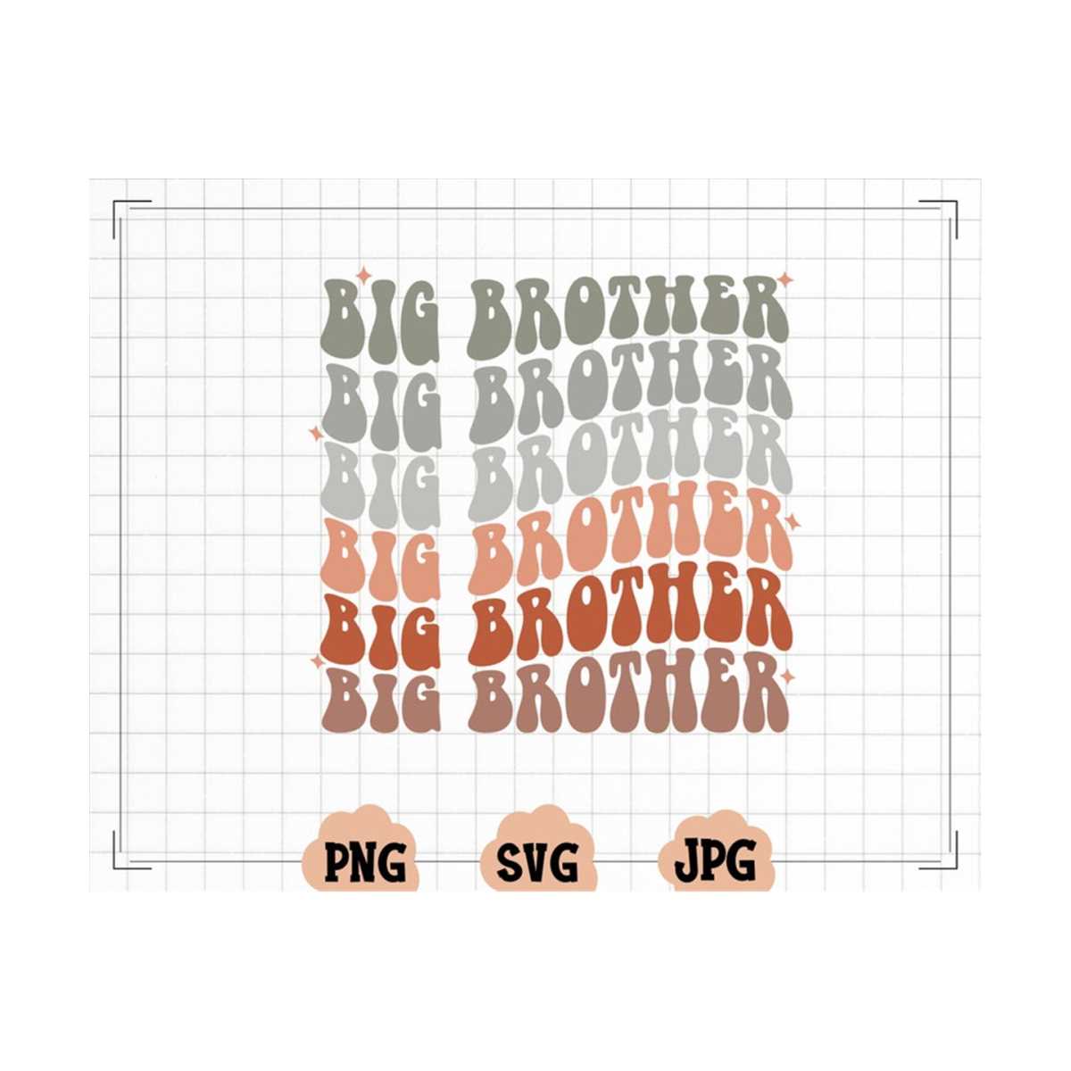 Retro Wavy Big Brother Svg, Big Brother Svg, Big Brother Pn | Inspire ...