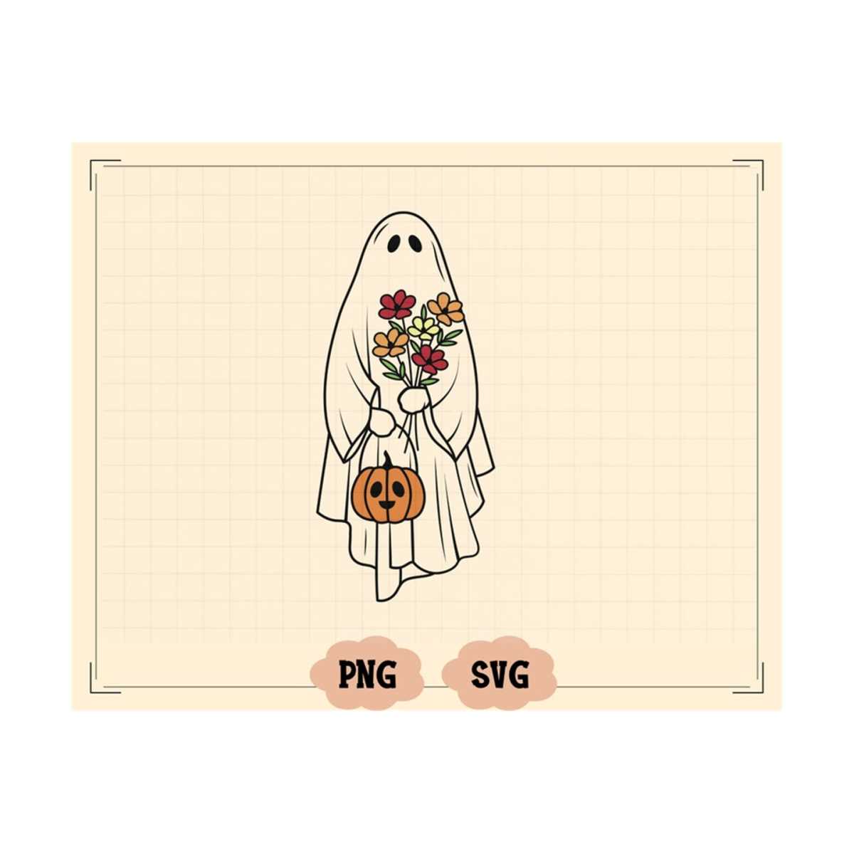Halloween Flower Ghost Svg, Flower Ghost Svg, Trick or Treat | Inspire ...