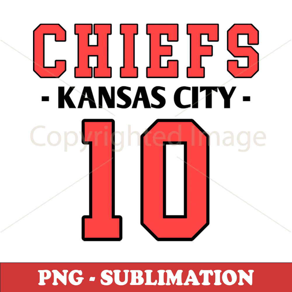 KC Chiefs Football - Number 10 - PNG Sublimation File | Inspire Uplift