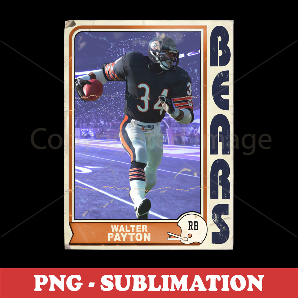 Football Trading Card - Retro Walter Payton - High-Quality P | Inspire ...