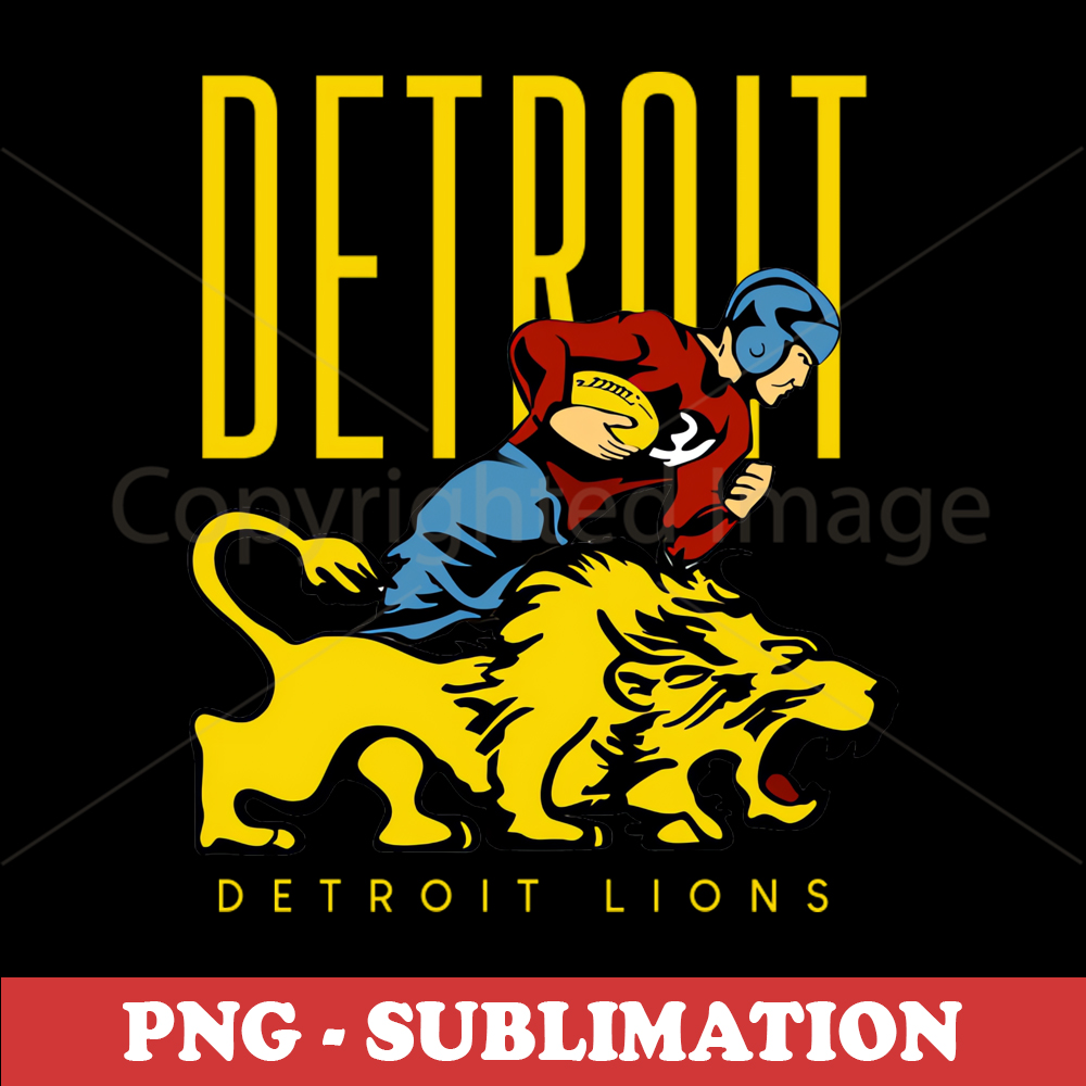 Detroit Lions - Yellow Retro Grunge - High-Quality PNG Subli - Inspire ...