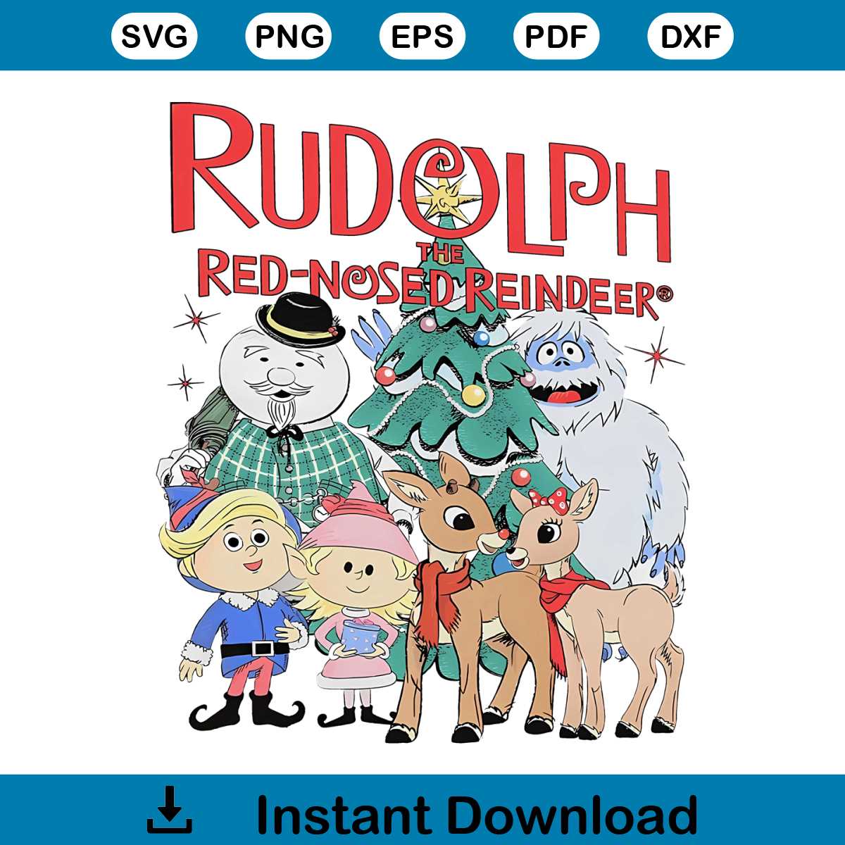 Rudolph The Red Nosed Reindeer Christmas PNG Download | Inspire Uplift