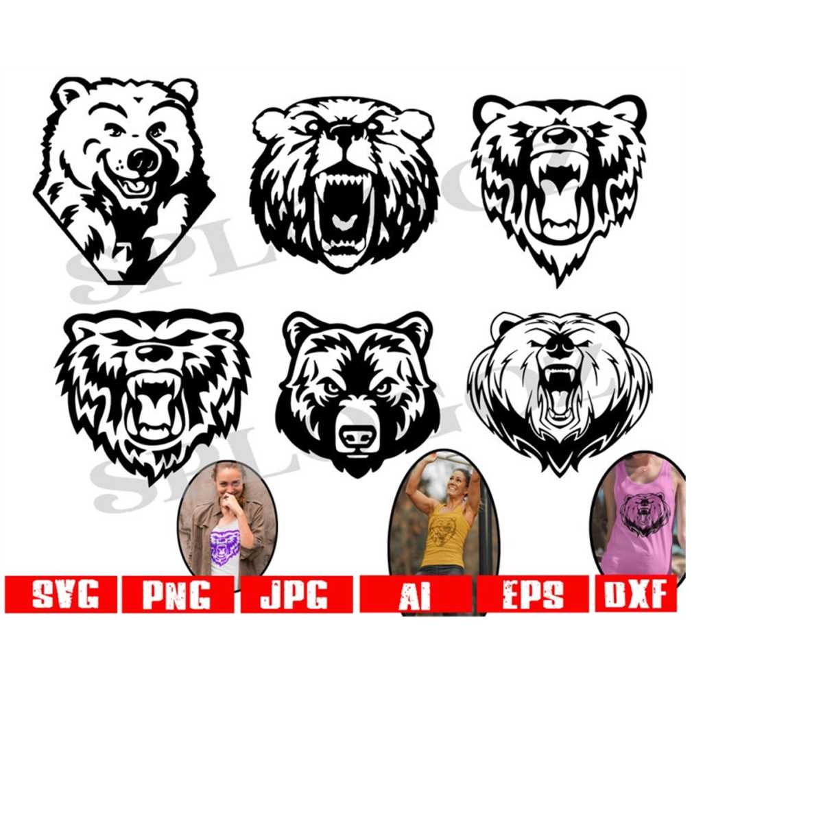 Bears svg, Bear svg, Bears clipart, Bears mascots Vector Sil | Inspire ...