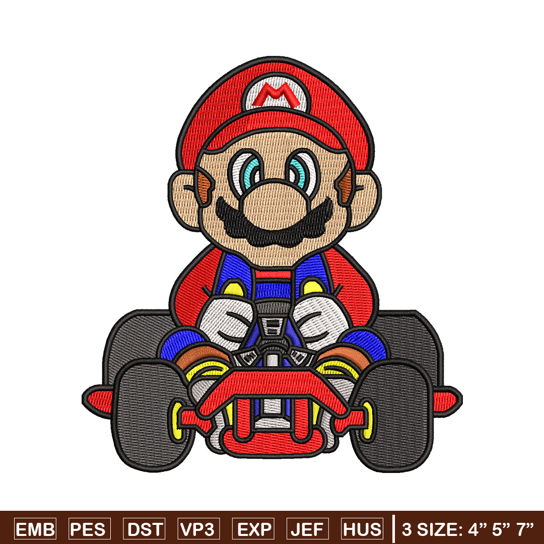 Mario car embroidery design, Mario embroidery, Embroidery fi | Inspire ...