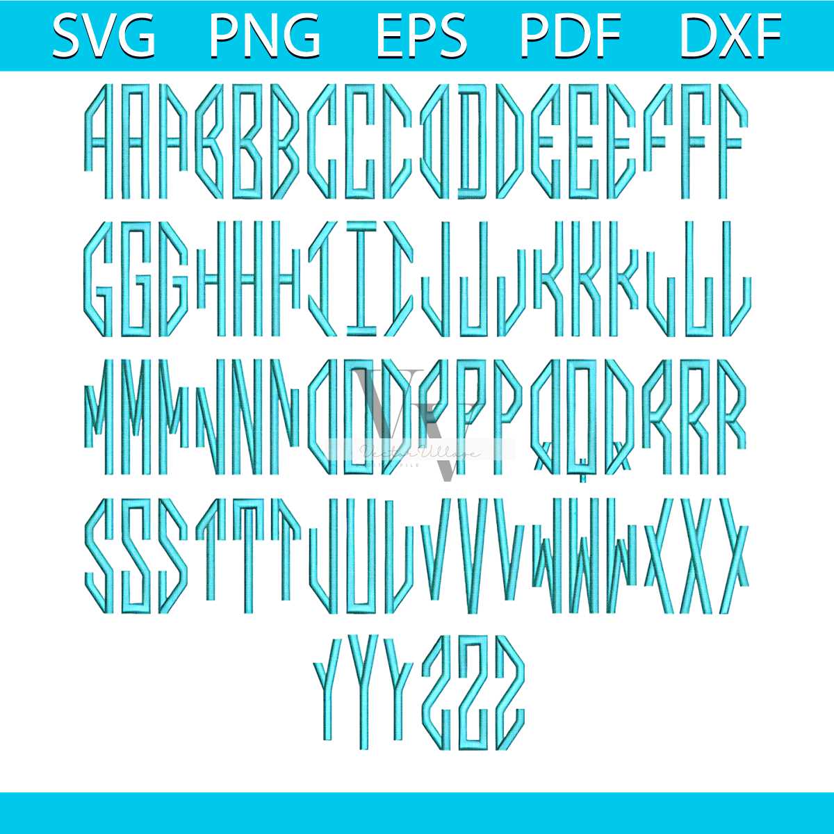 Hexagon Embroidery Fonts Monogram Machine Embroidery Font Al | Inspire ...