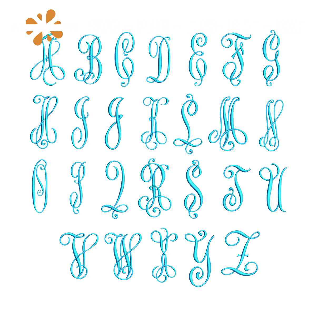 Victor Machine Embroidery Font Monogram Alphabet Letters INS | Inspire ...