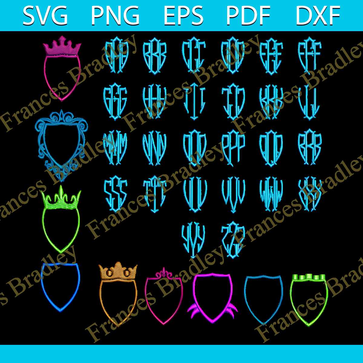 Shield Embroidery Fonts Monogram Machine Embroidery Font Alp | Inspire ...