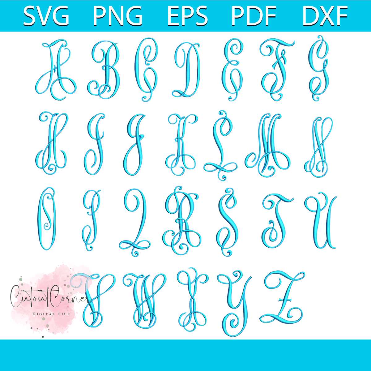 Victor Machine Embroidery Font Monogram Alphabet Letters INS | Inspire ...