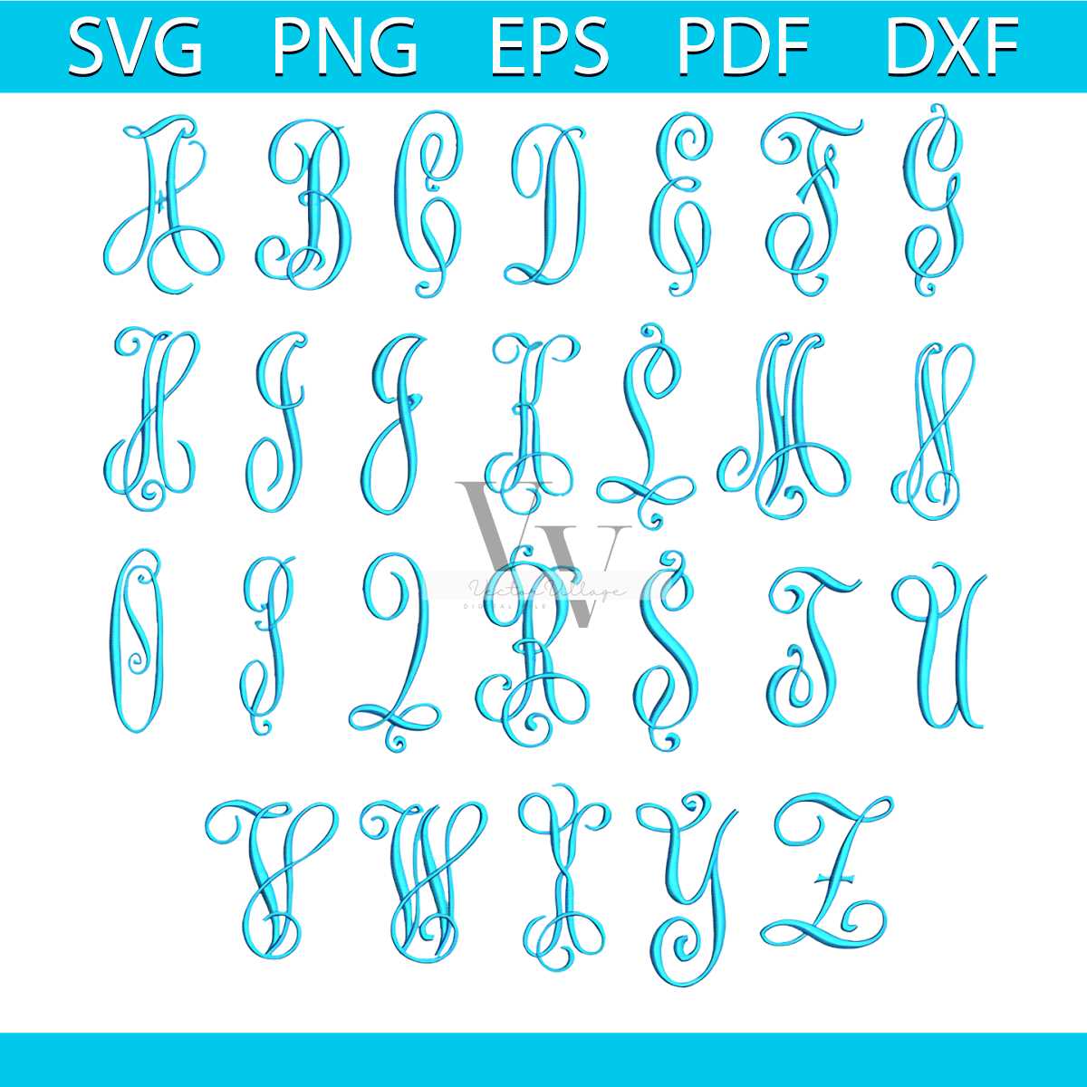 Victor Machine Embroidery Font Monogram Alphabet Letters INS | Inspire ...