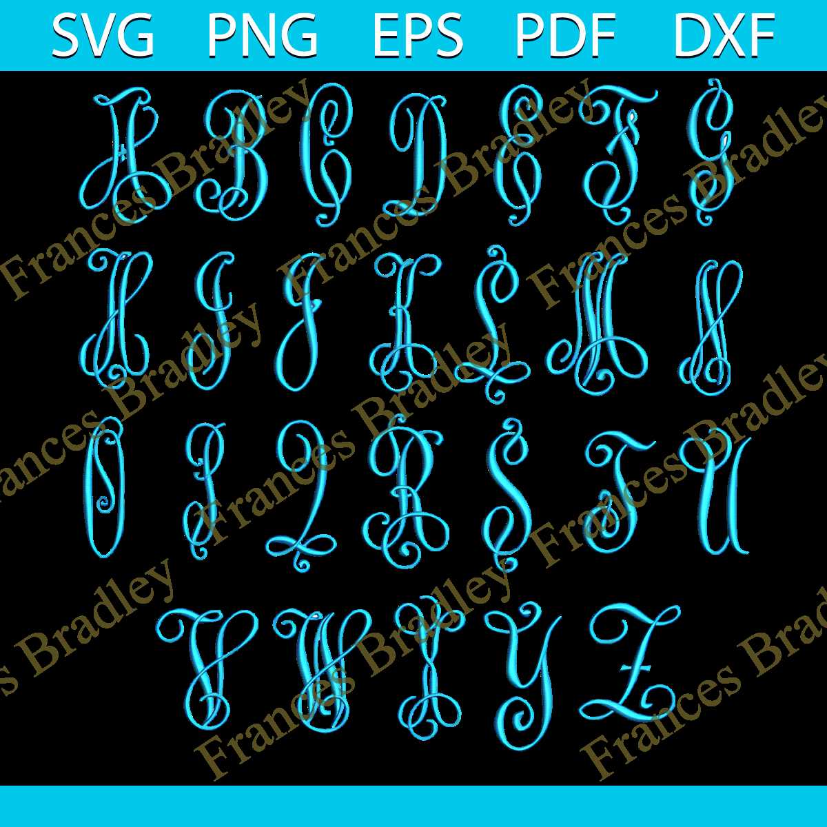 Victor Machine Embroidery Font Monogram Alphabet Letters INS | Inspire ...