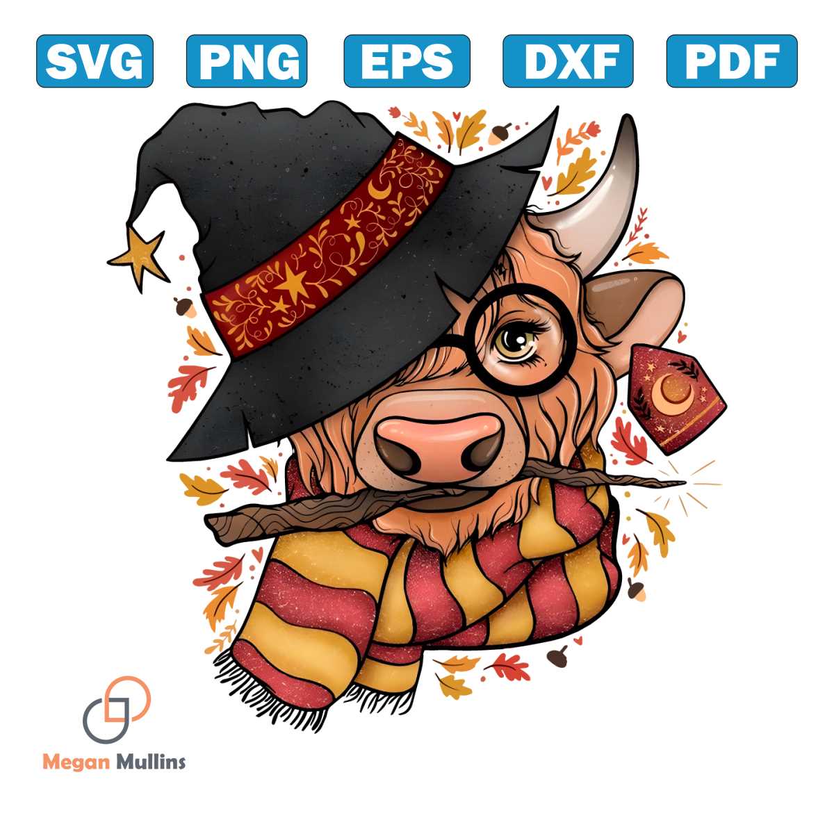 Wizard Cow Magical Highland Cow PNG Sublimation File | Inspire Uplift