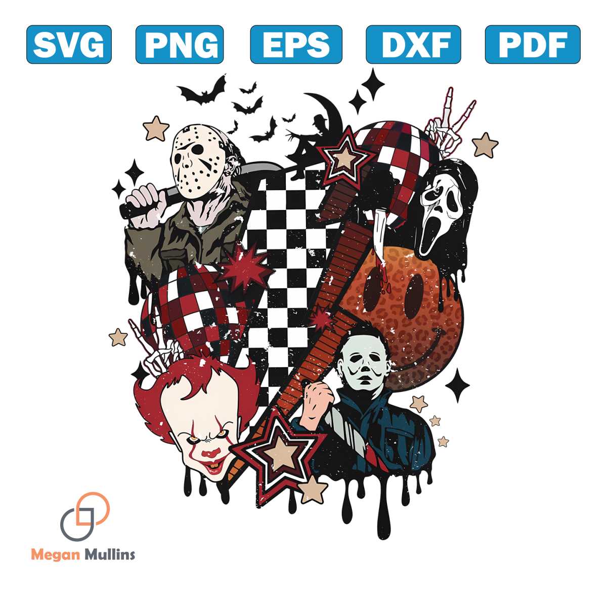 Retro Halloween Horror Movie Character Lighting Bolth PNG | Inspire Uplift