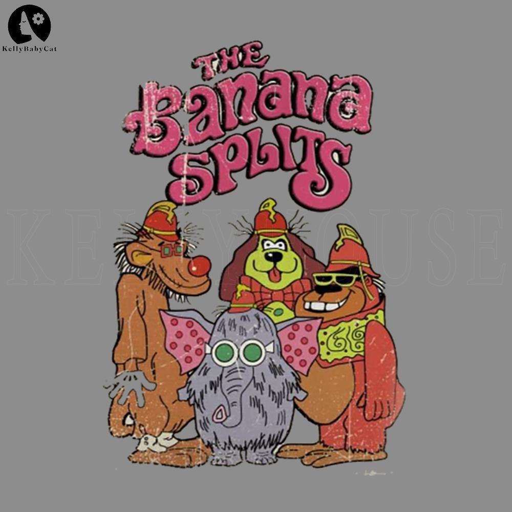 Distressed Vintage Style Banana Splits, Cartoon PNG | Inspire Uplift