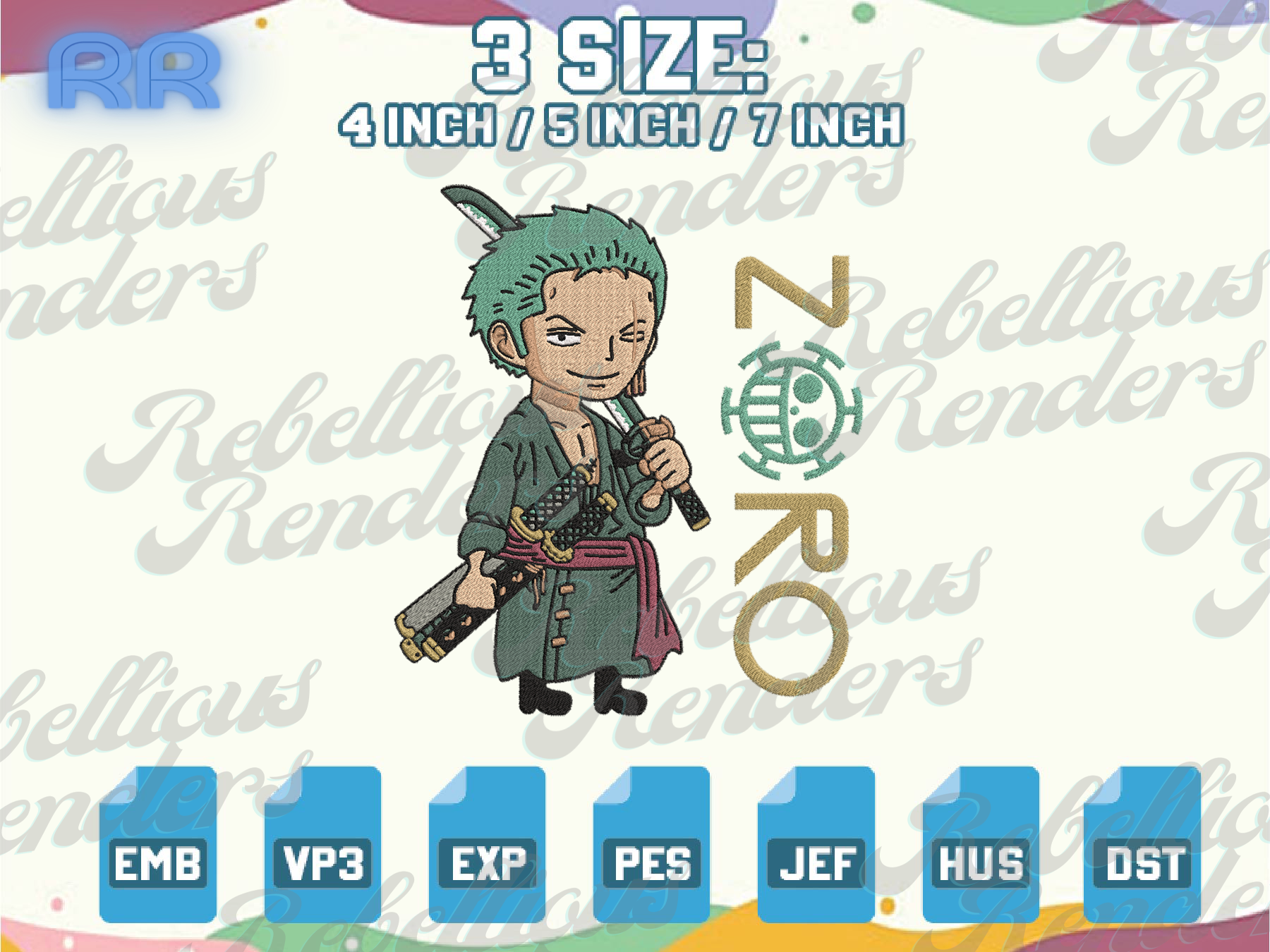 Pirate Anime Embroidery, Pirate Crew Embroidery, Design For | Inspire ...