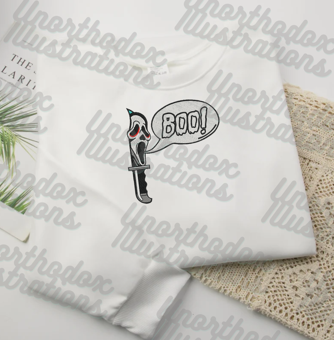 Boo Scream Knife Embroidery Design, Horror Halloween Embroid | Inspire ...