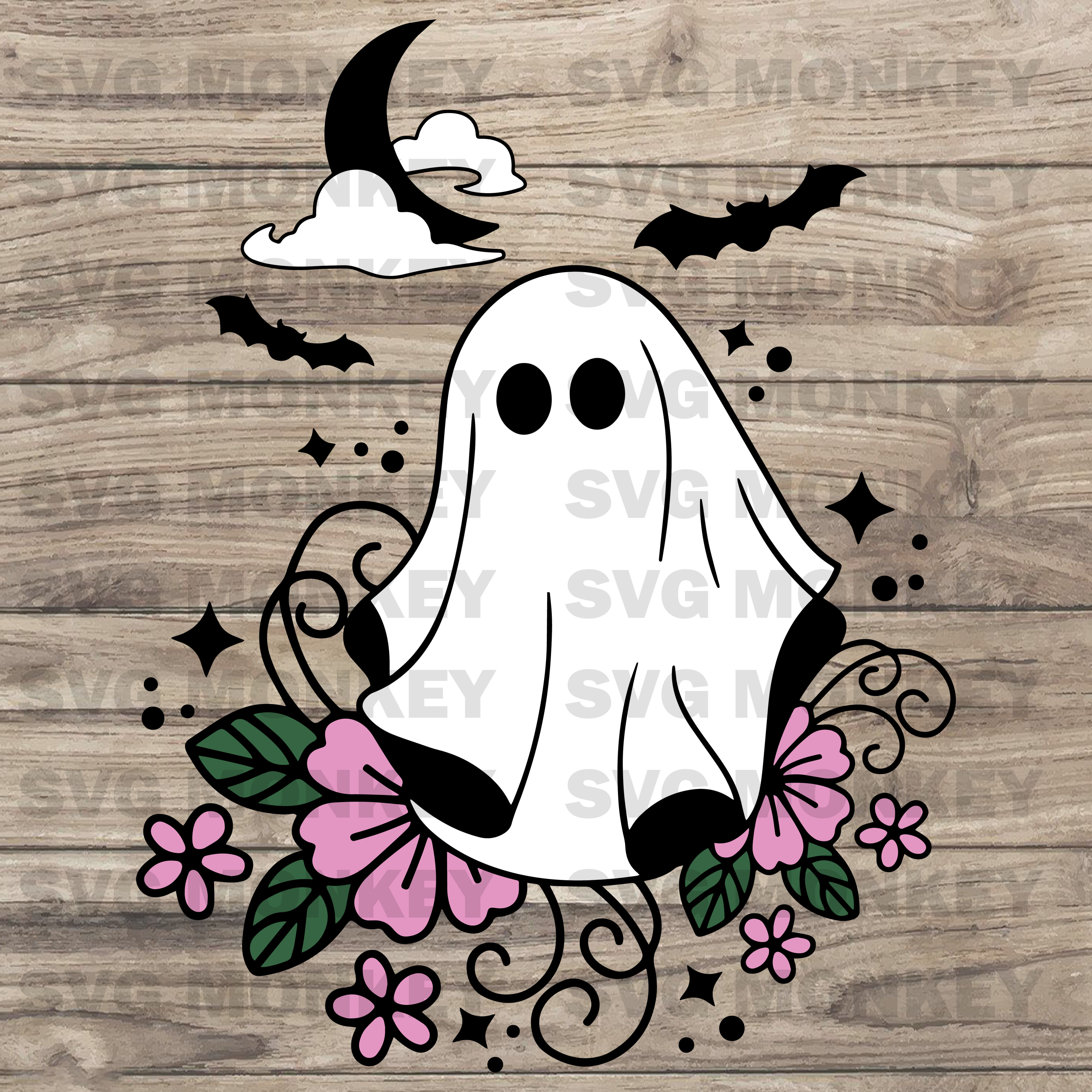 Layered Floral Ghost svg, Halloween Svg, Ghosts svg, Ghost S | Inspire ...