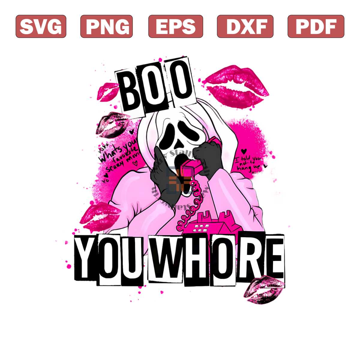 Boo You Whore Horror Ghostface PNG Sublimation File | Inspire Uplift