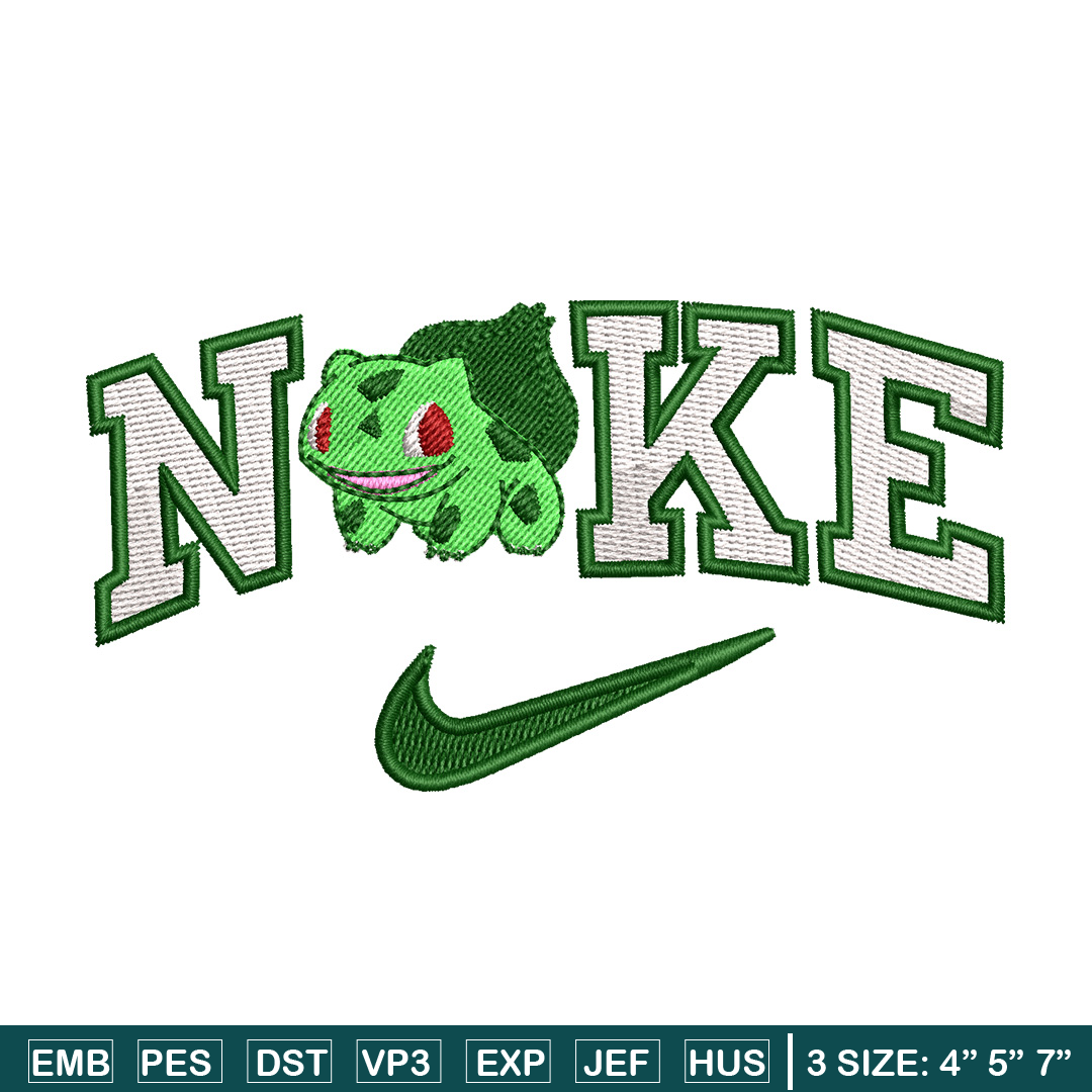 Nike bulbasaur embroidery design, Pokemon embroidery, Nike d - Inspire ...