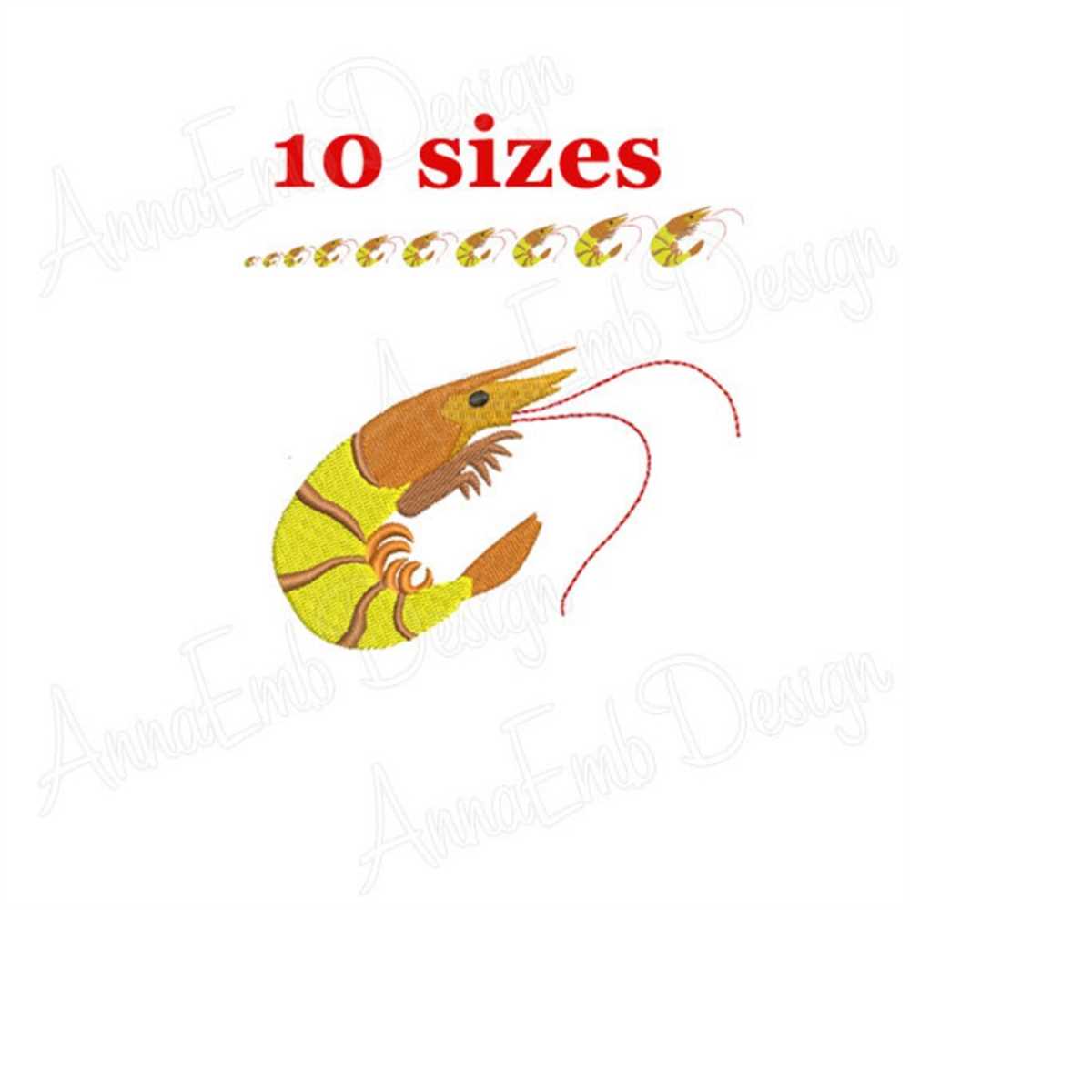 Shrimp Embroidery design. Shrimp Silhouette. Shrimp mini Emb - Inspire ...