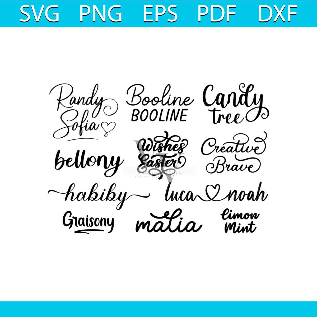 Script Font Bundle, Cursive Fonts with Hearts Bundle, Weddin | Inspire ...