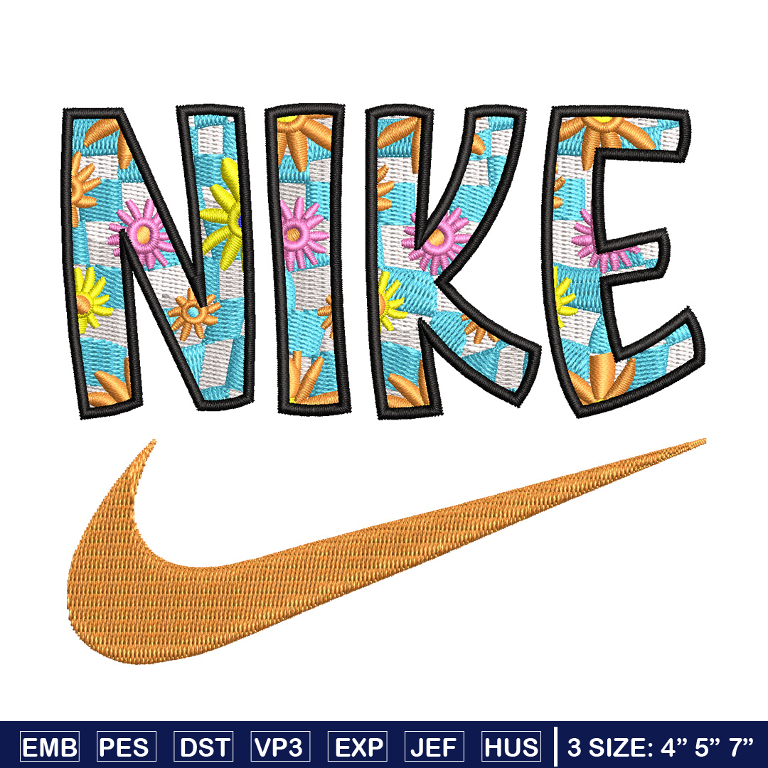 Nike flower embroidery design, Flower embroidery, Nike desig | Inspire ...