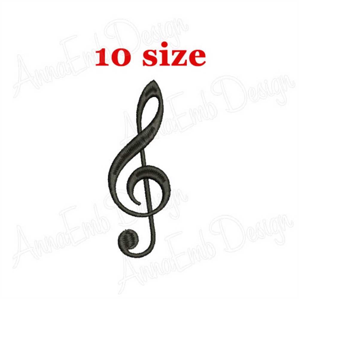 Treble clef embroidery design. Machine embroidery design. Tr - Inspire ...