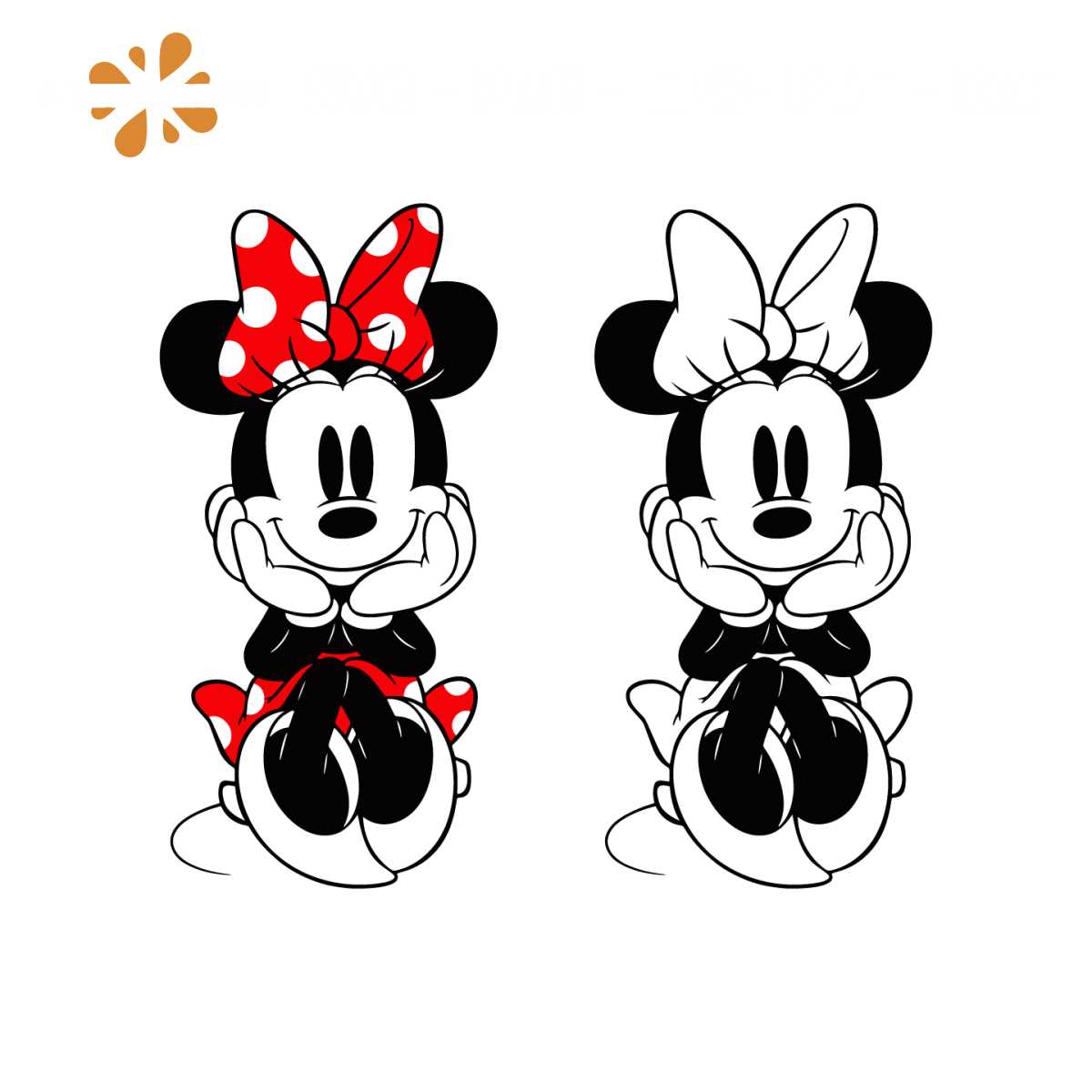 Minnie Mouse Vintage Cute Cuddly Sitting | 2 & 3 color layer | Inspire ...