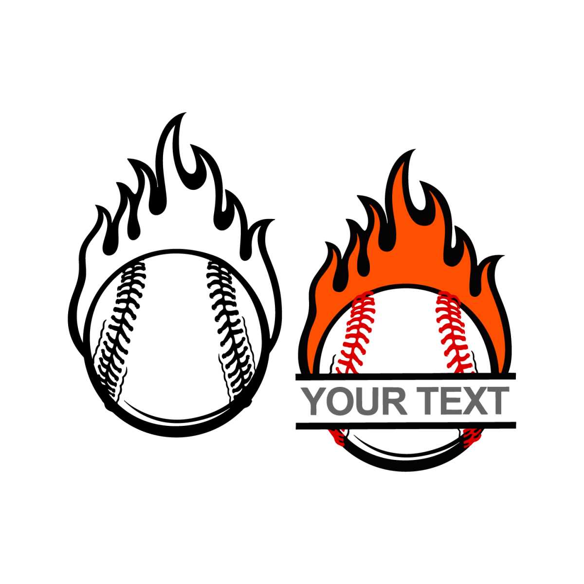 Baseball With Flames | Inspire Uplift