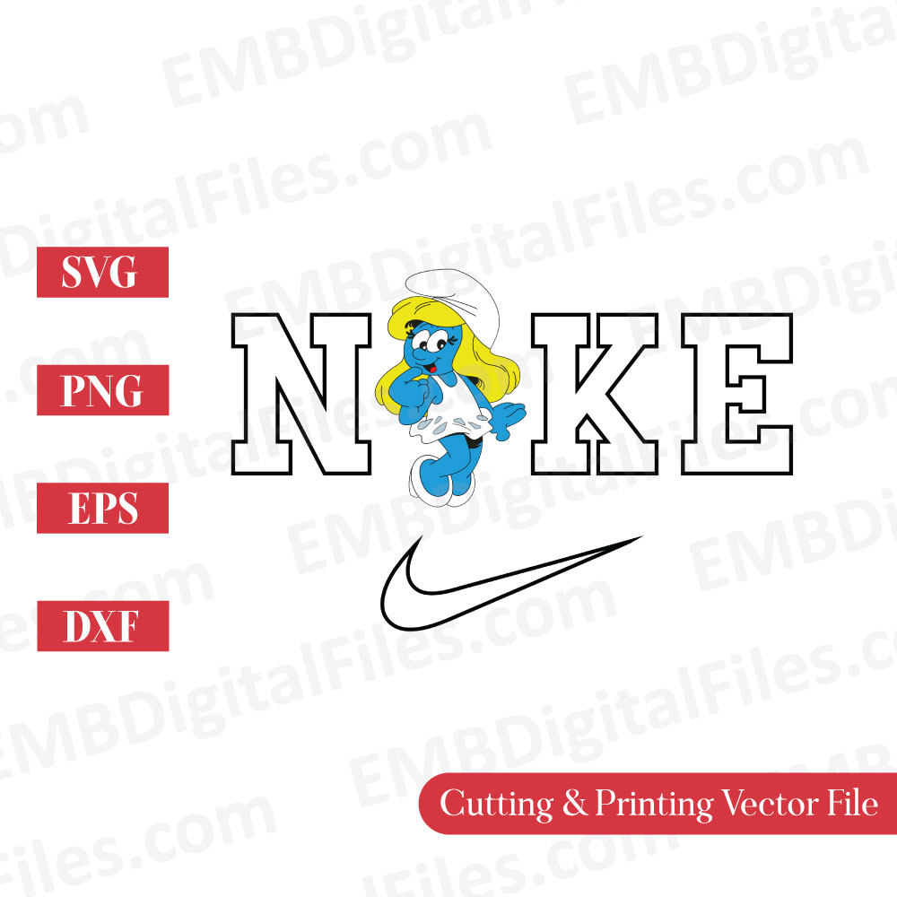 Nike Swoosh Dancing Smurfette SVG for Cricut | Inspire Uplift