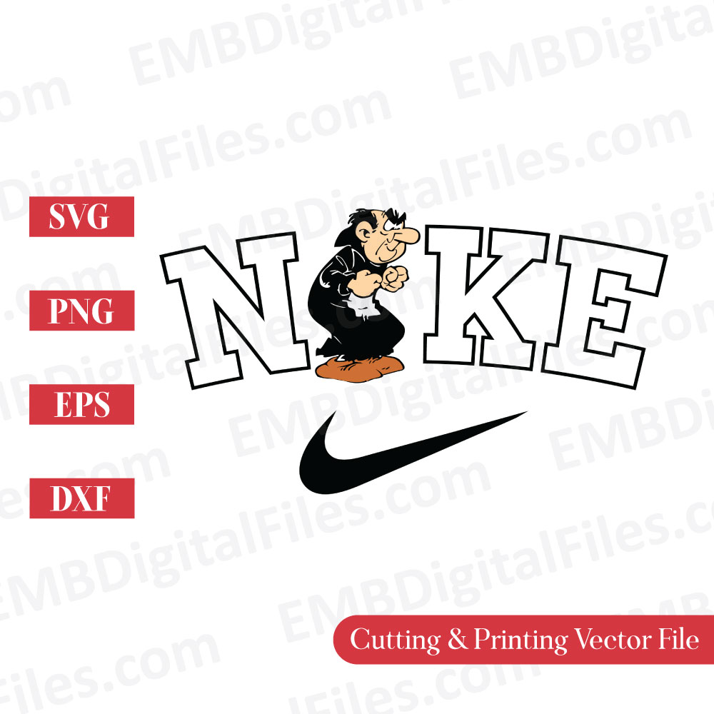 Nike Swoosh Gargamel smurf cartoon character SVG for Cricut | Inspire ...
