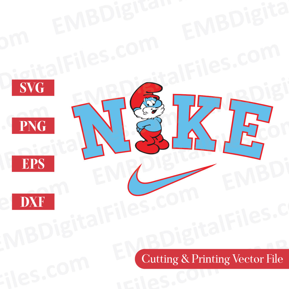 Nike Swoosh Papa Smurf cartoon character SVG for Cricut | Inspire Uplift