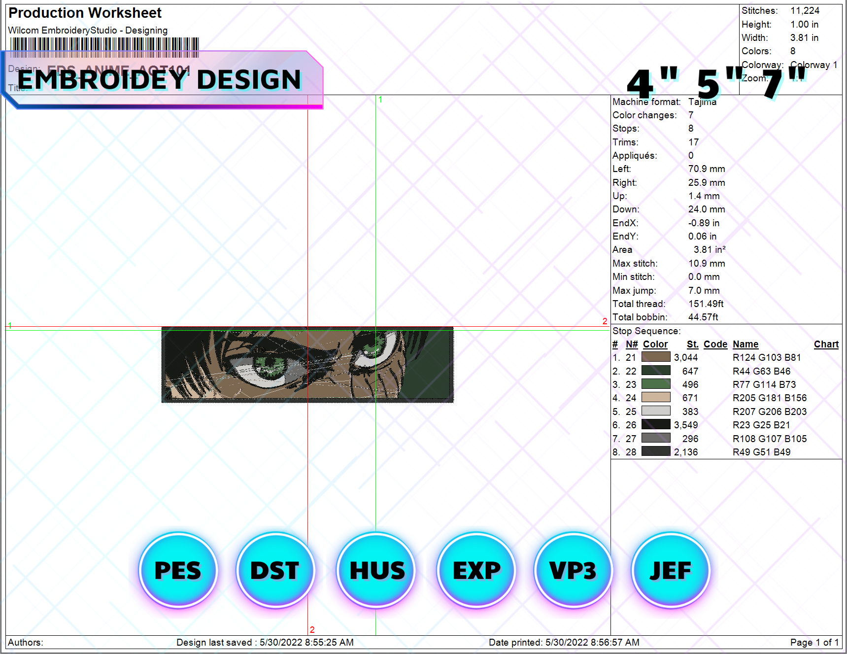 Anime Inspired Embroidery Designs, Machine Embroidery Design | Inspire ...