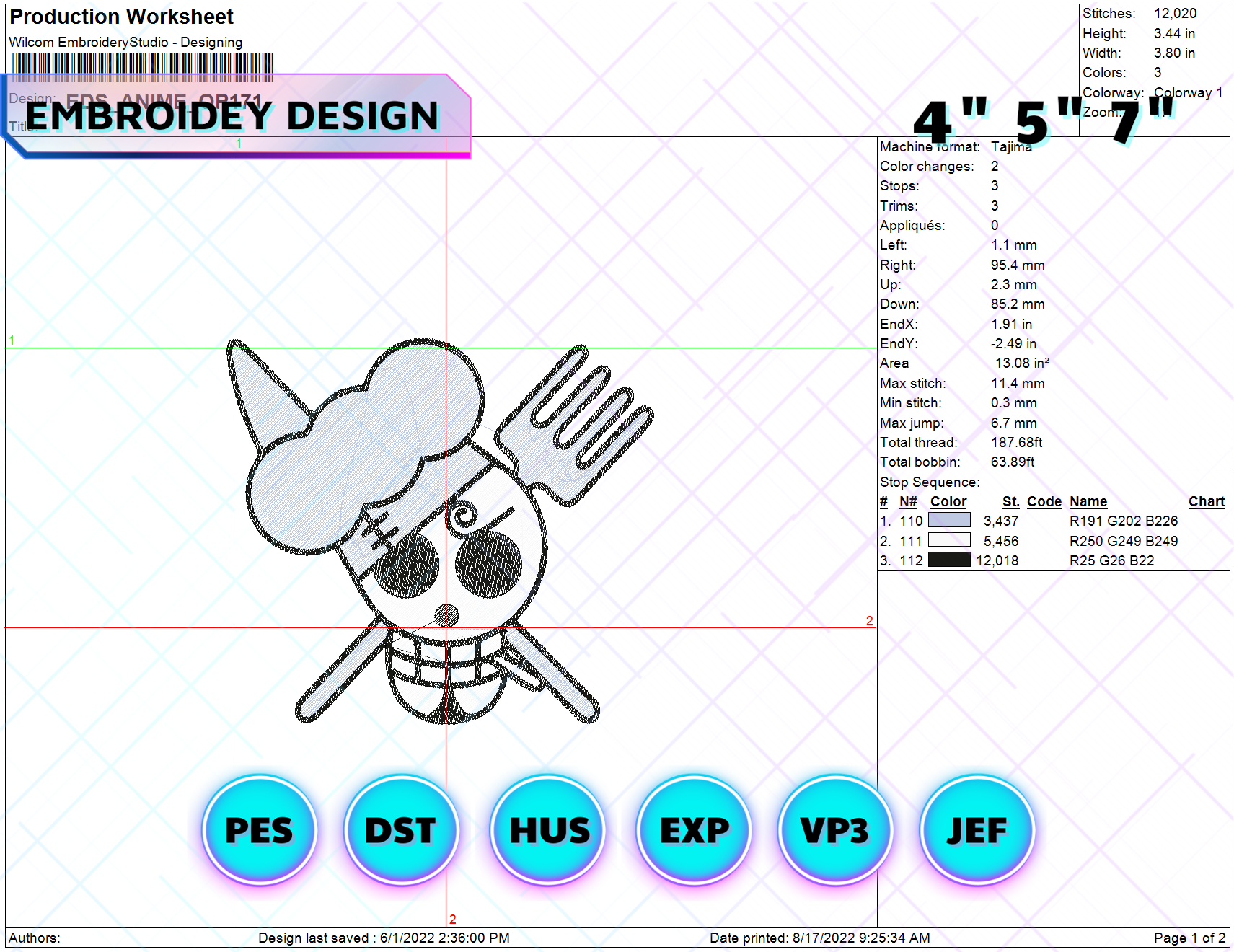 Anime Inspired Embroidery Designs, Anime Symbol Embroidery F - Inspire ...