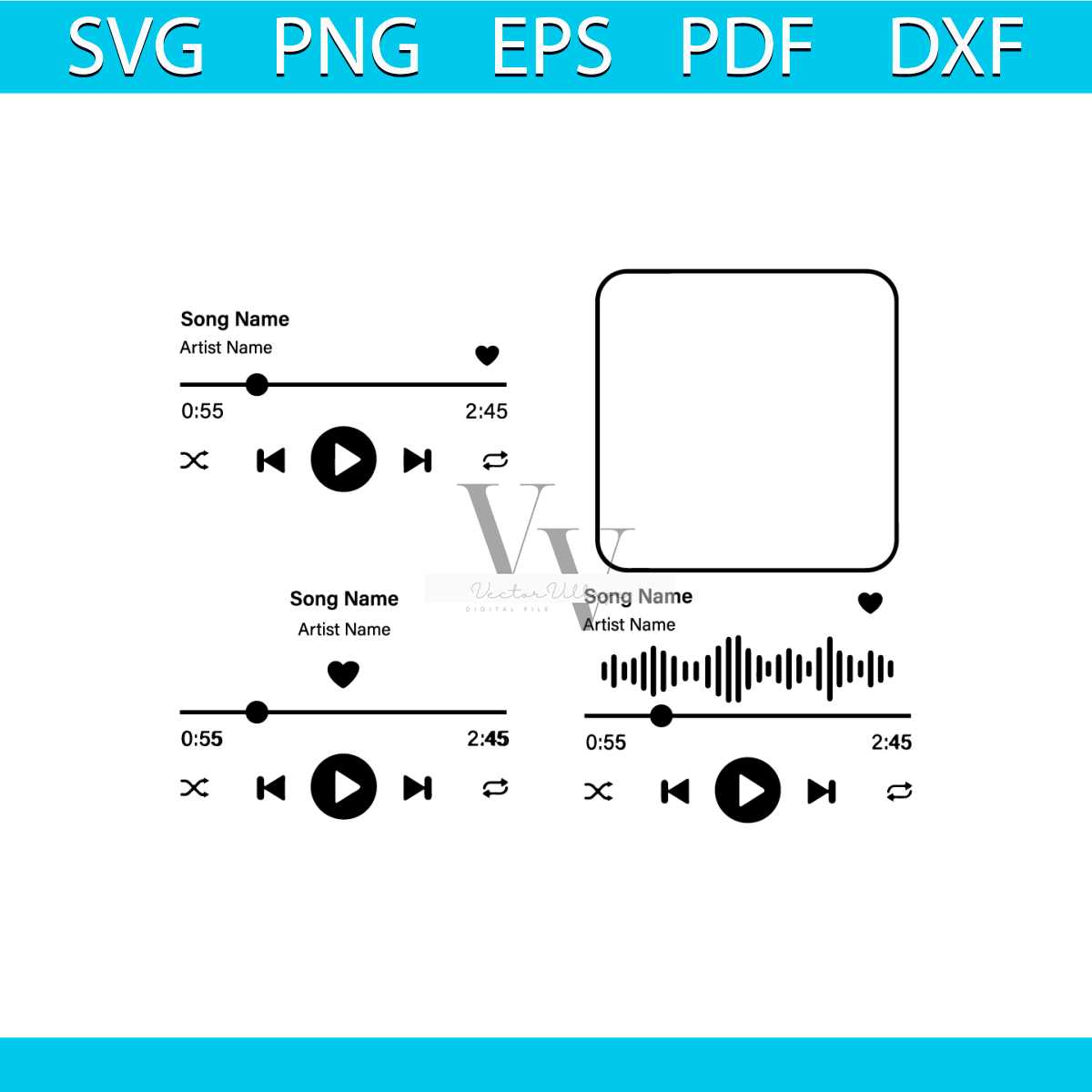 Music Player Svg Bundle, Spotify Svg, Album Song Cover Art P | Inspire ...