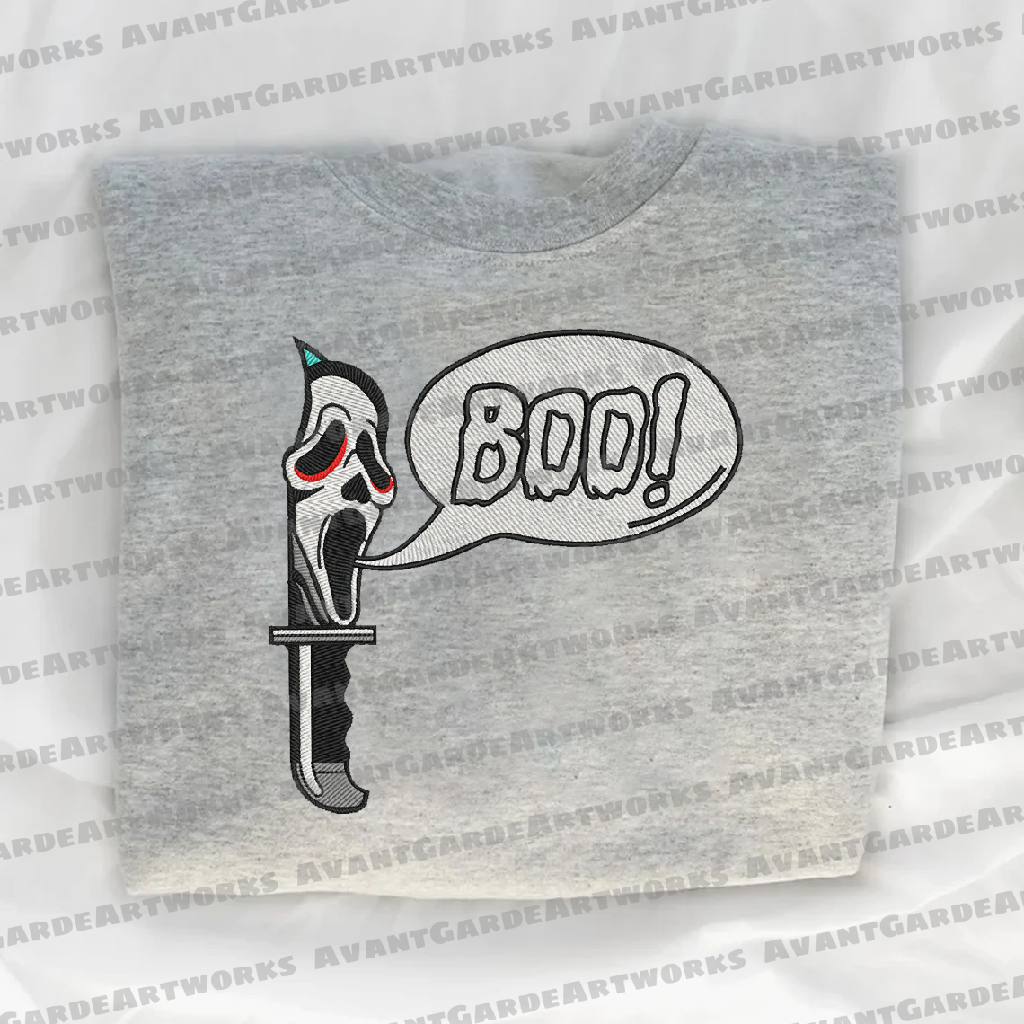 Boo Scream Knife Embroidery Design, Horror Halloween Embroid | Inspire ...