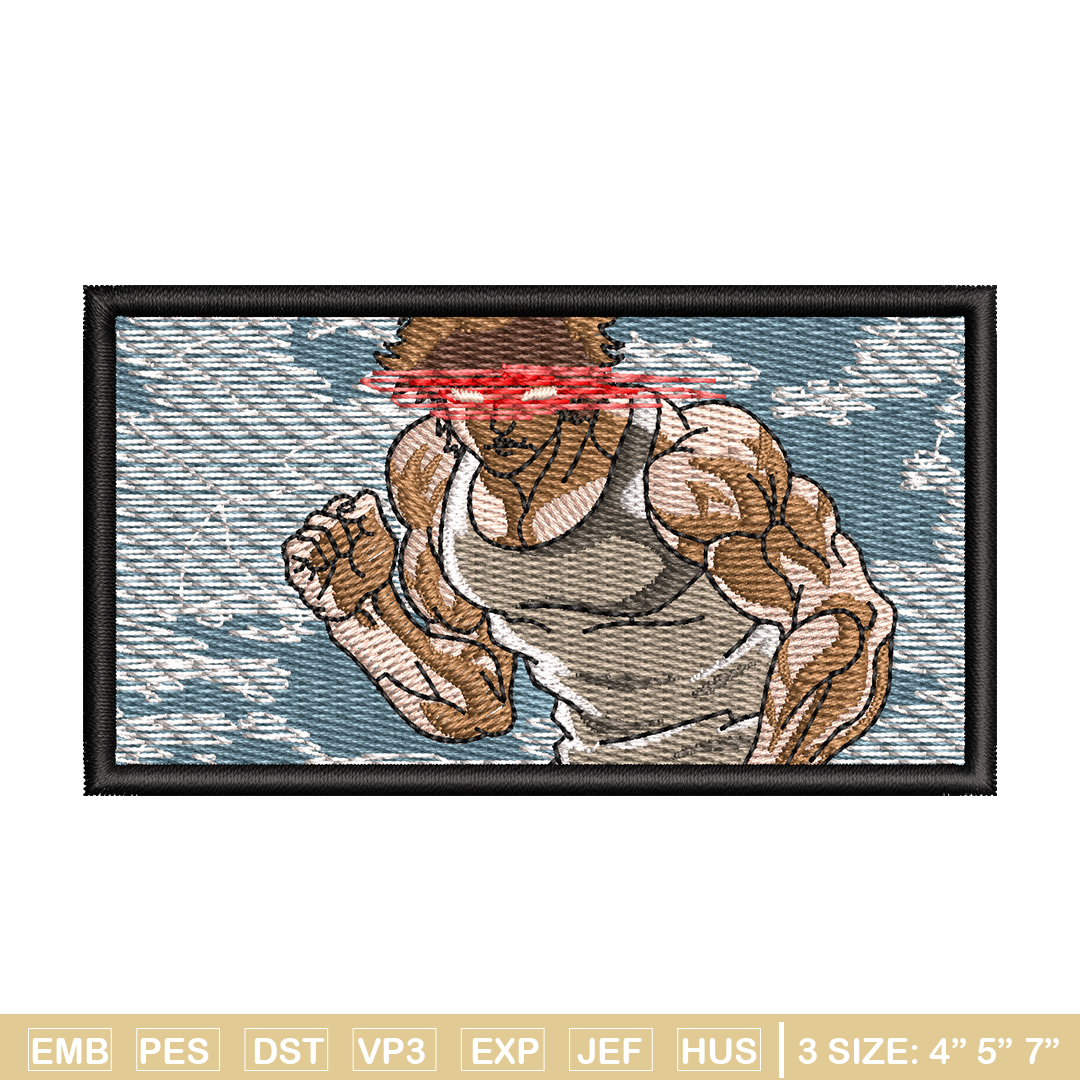 Baki laser eyes embroidery design, Baki embroidery, Anime de | Inspire ...